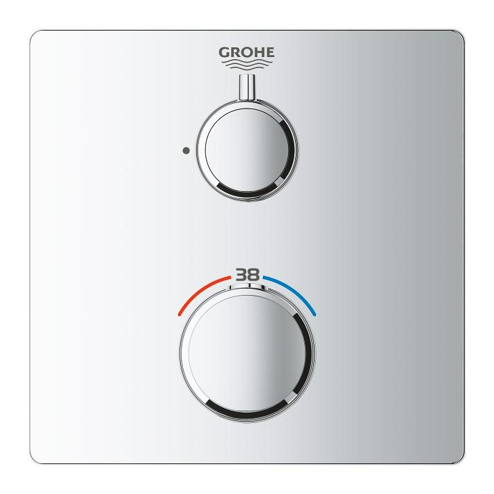 Grohtherm Thermostatic mixer for 1 outlet with shut off valve | GROHE
