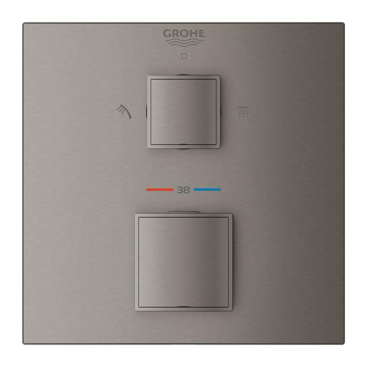 Grohtherm Cube Thermostatic shower mixer for 2 outlets with integrated ...
