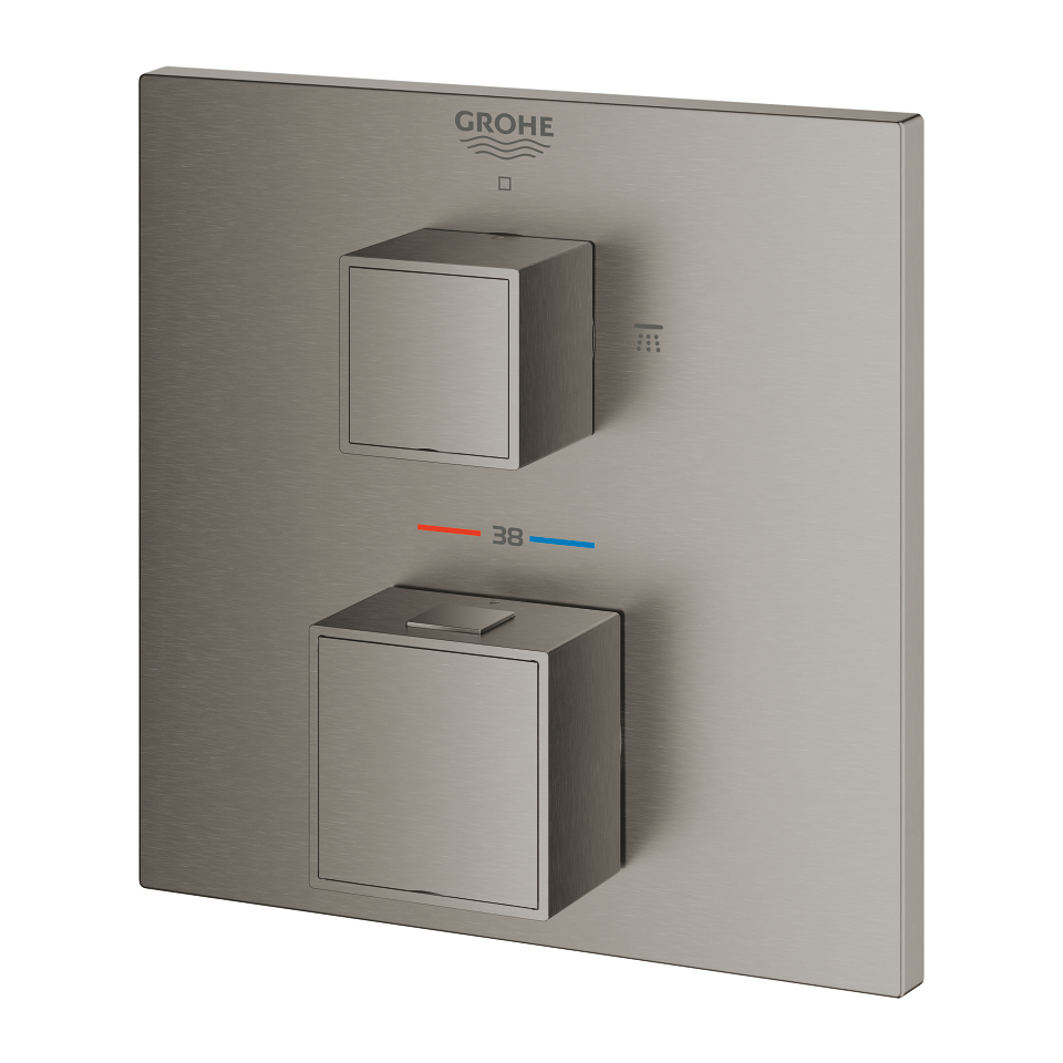 Grohtherm Cube Thermostatic shower mixer for 2 outlets with integrated ...
