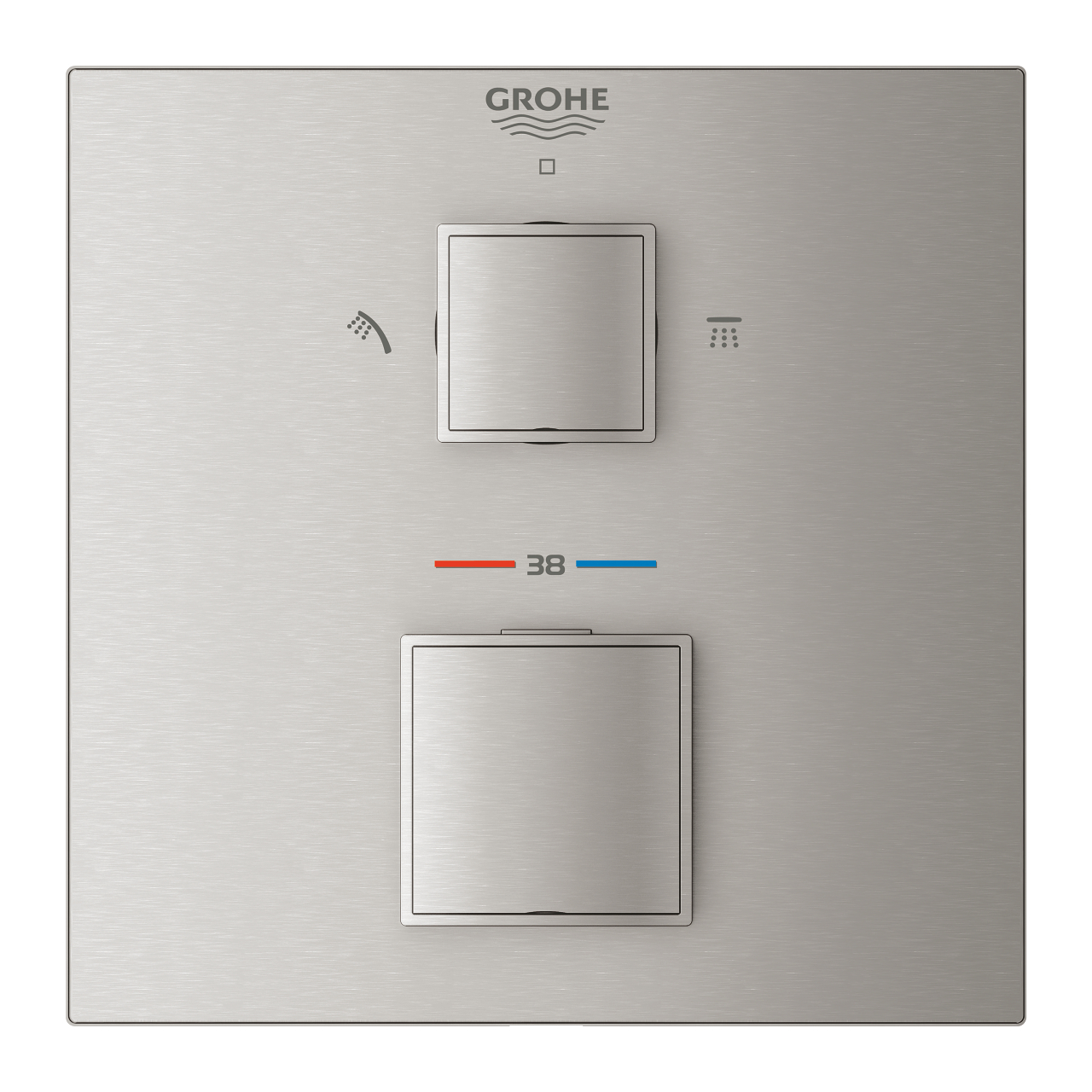 Grohtherm Cube Safety shower mixer for 2 outlets with integrated shut ...