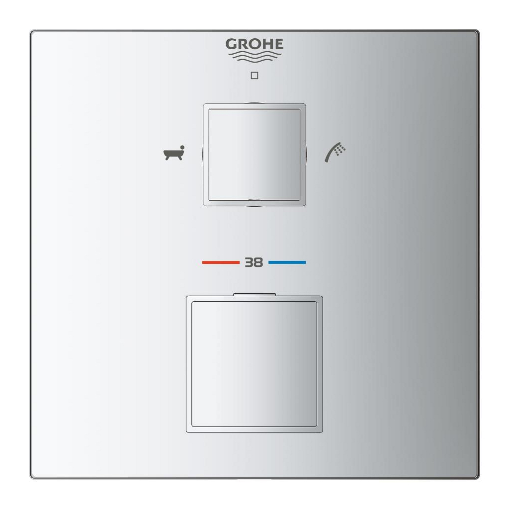 Grohtherm Cube Thermostatic bath tub mixer for 2 outlets with ...