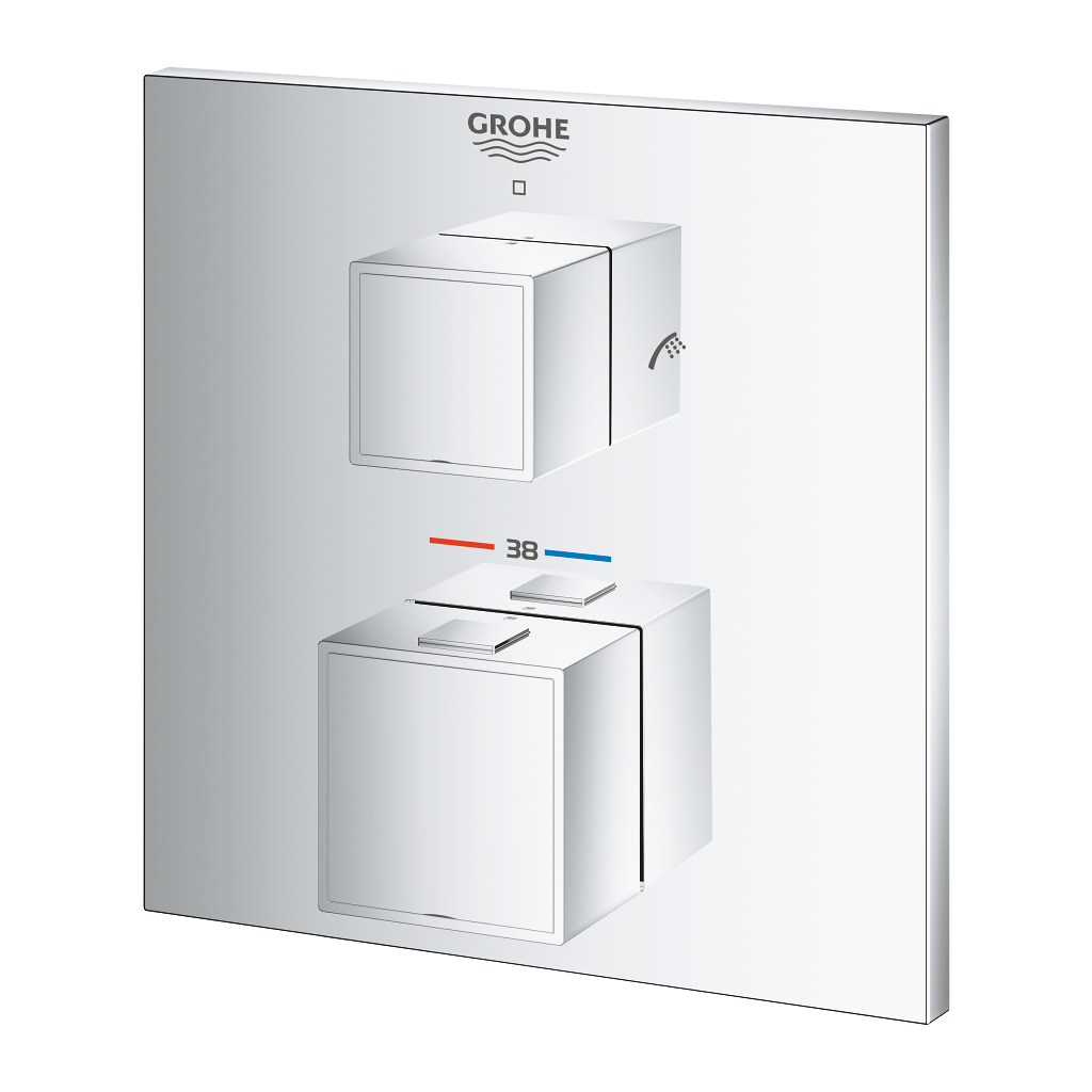 Grohtherm Cube Thermostat-Wannenbatterie mit integrierter 2-Wege ...