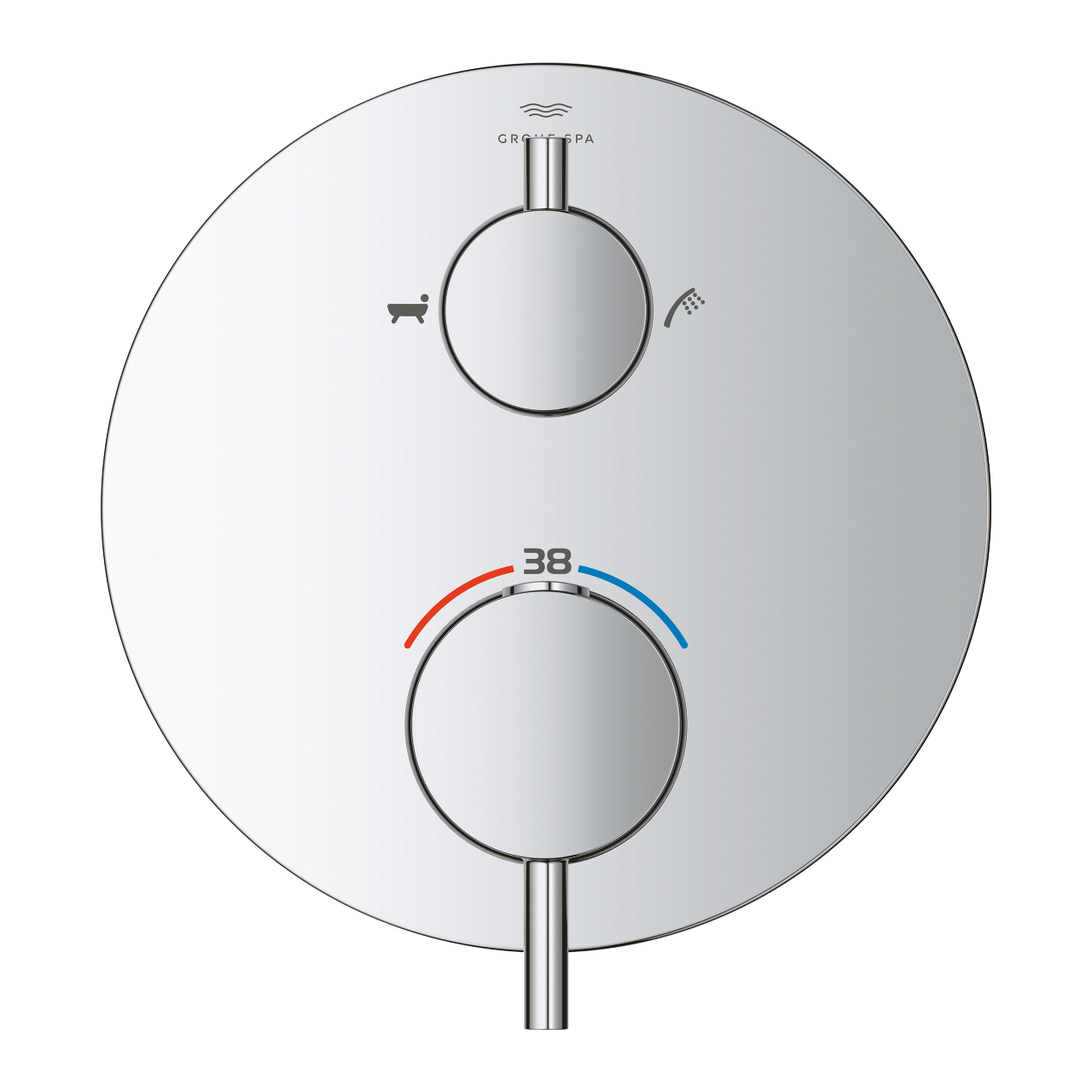 Atrio Thermostatic bath tub mixer for 2 outlets with integrated shut ...