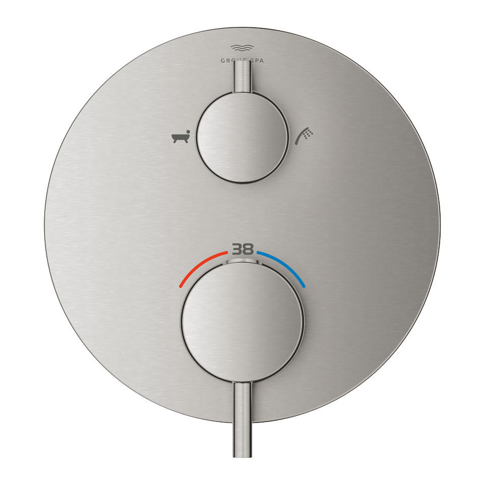 Atrio Thermostatic bath tub mixer for 2 outlets with integrated shut ...