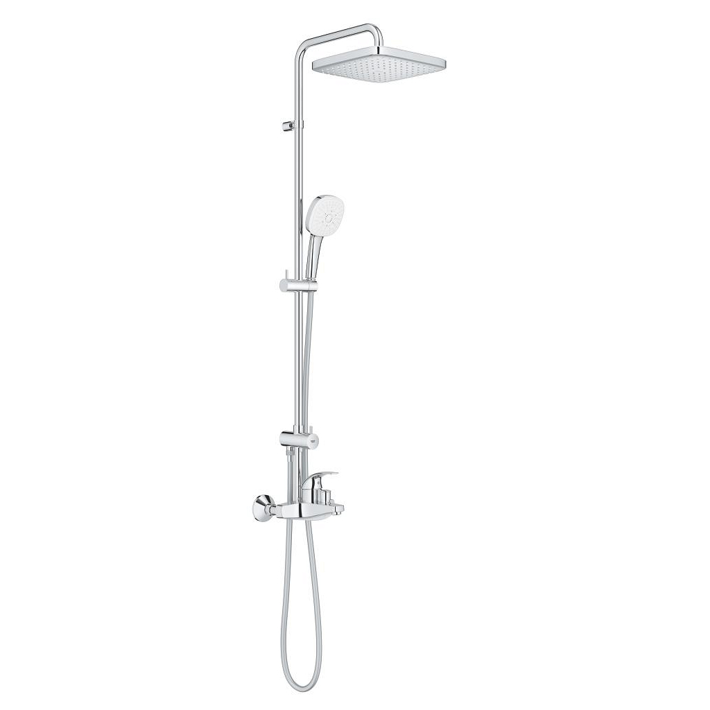 Tempesta System 250 Cube Shower system with single lever bath mixer for ...