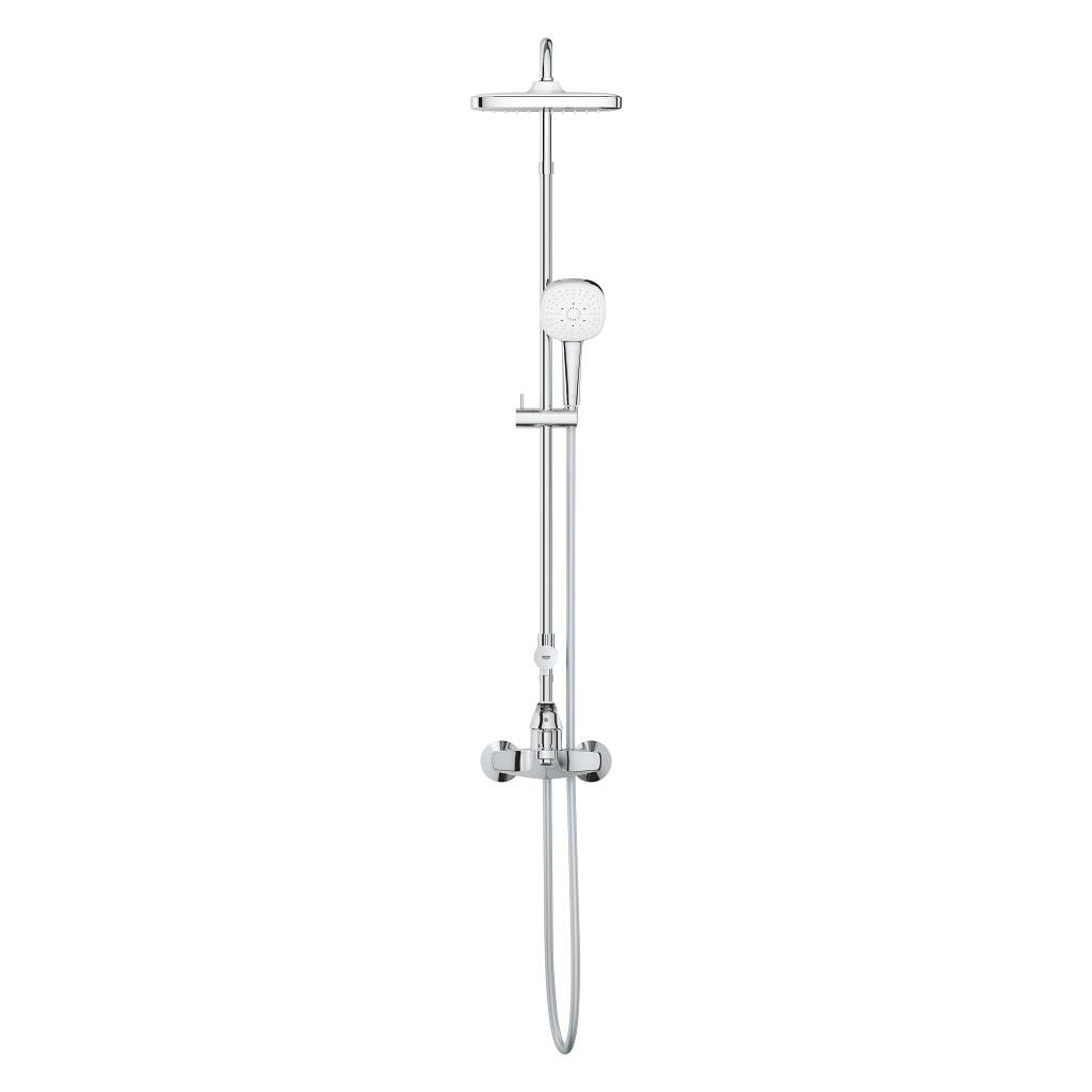 Tempesta System 250 Cube Shower system with single lever bath mixer for ...