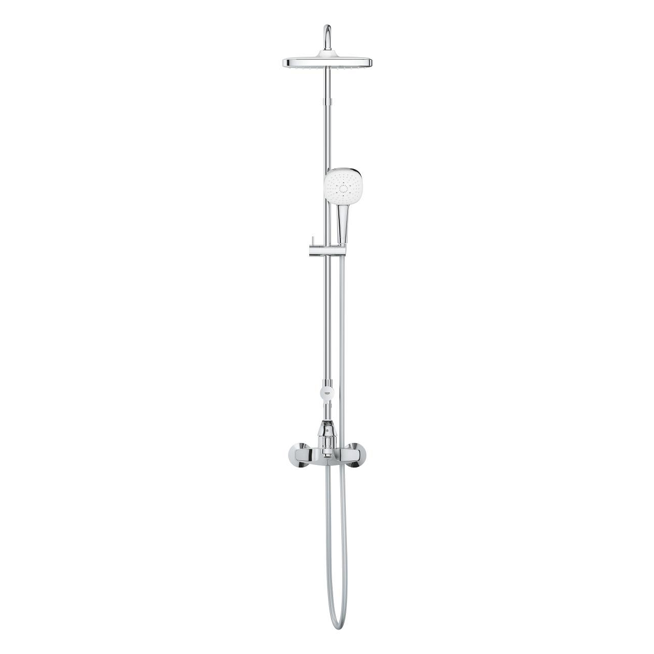Tempesta System 250 Cube Shower system with single lever bath mixer for ...
