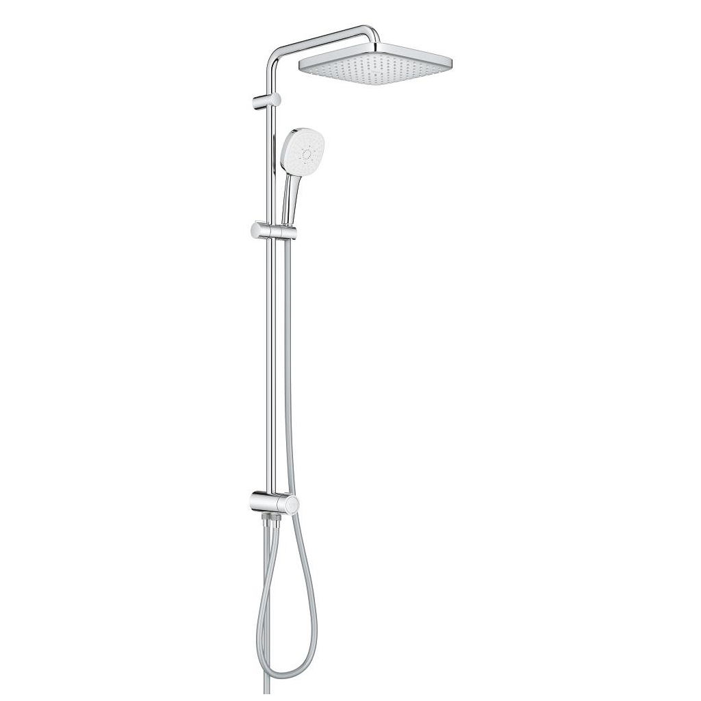 Tempesta System 250 Cube מערכת מקלחת Flex עם שסתום הטייה להתקנה על הקיר ...