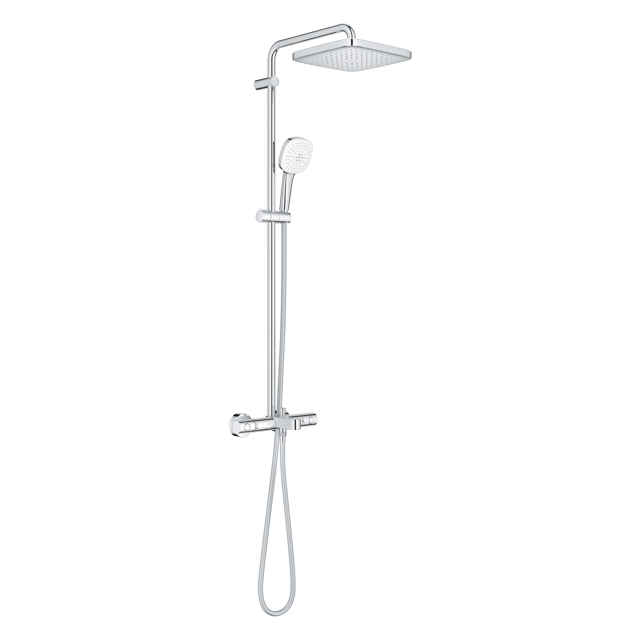 Tempesta System 250 Cube Shower system with Bath Safety Mixer for wall ...