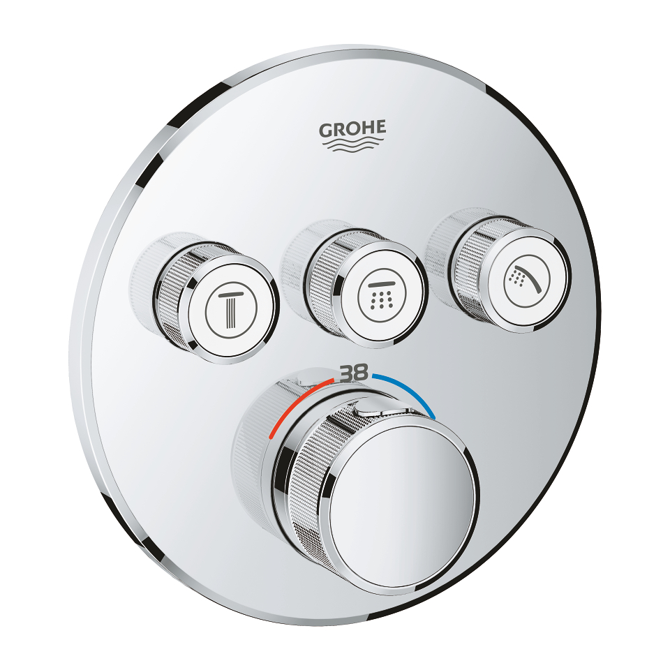 Grohtherm SmartControl Thermostat for concealed installation with 3 valves | GROHE 官方網站