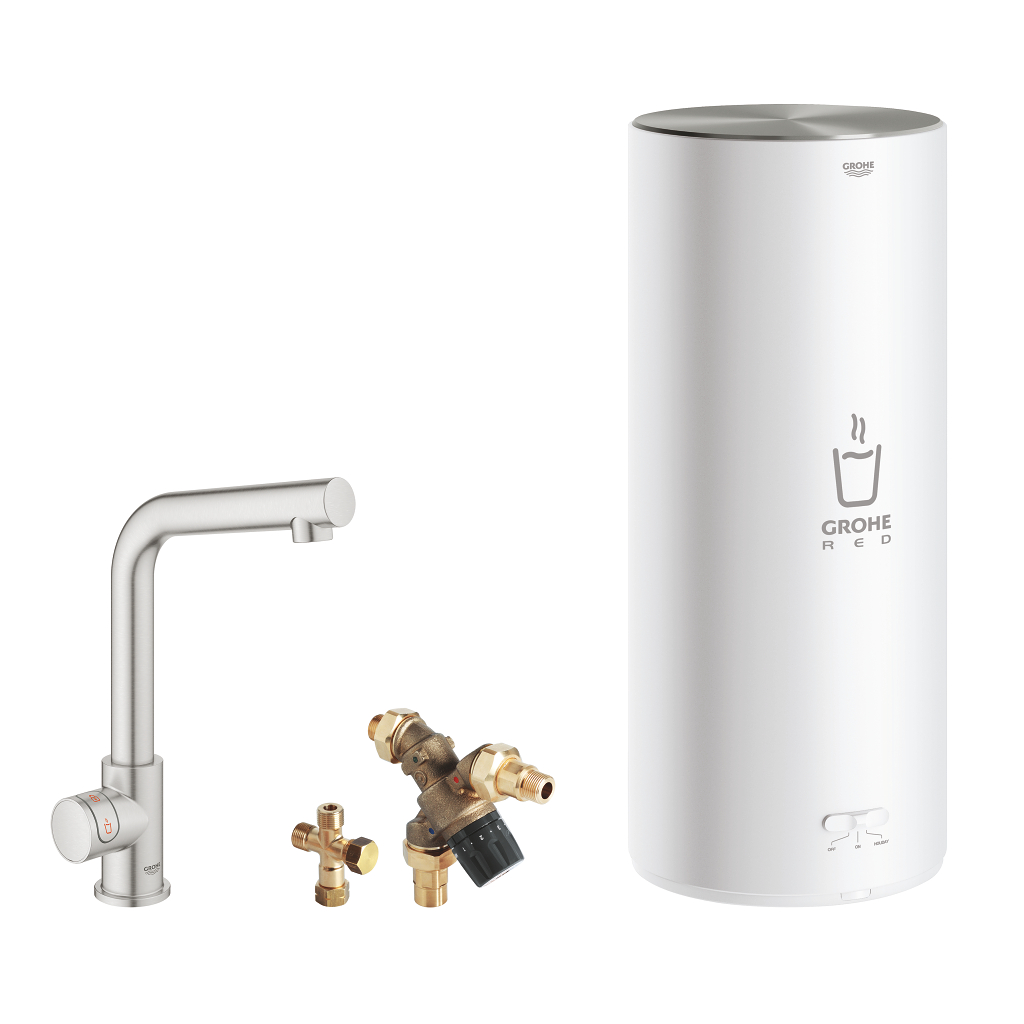 GROHE Red Mono Pillar tap and L size boiler | GROHE