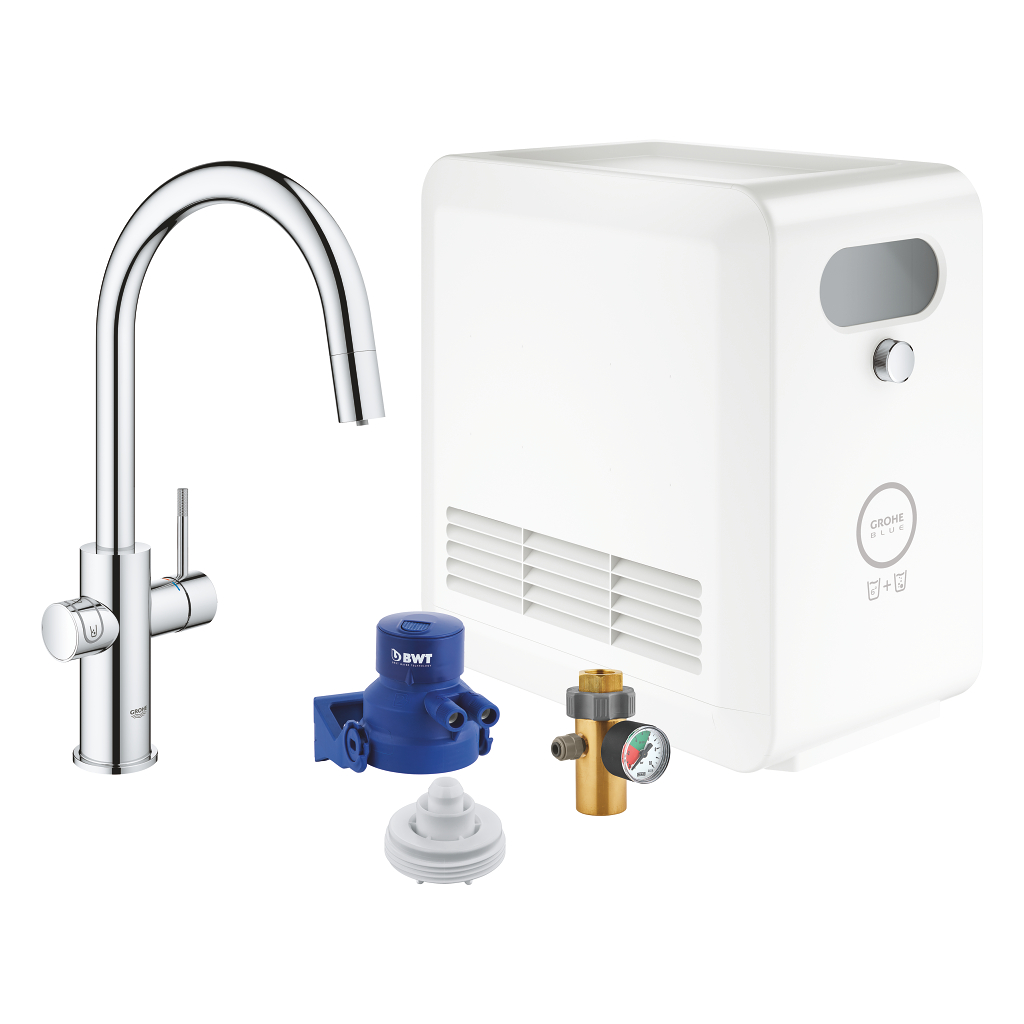 GROHE Blue Professional Kit bica em C com chuveiro extensível | GROHE ...