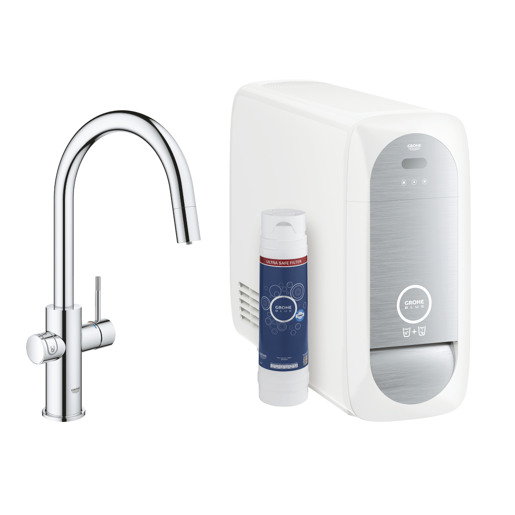 GROHE Blue Home C-spout starter kit with Ultrasafe filter | GROHE