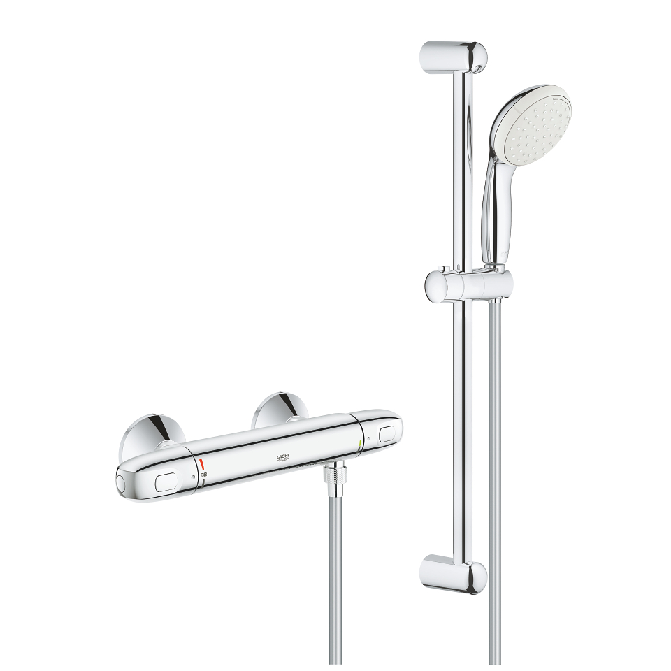 Grohtherm 1000 Thermostatic shower mixer 1/2″ with shower set | GROHE