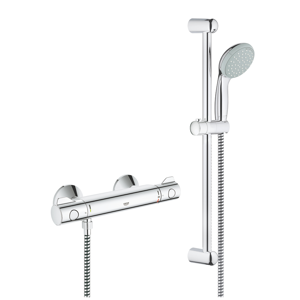 Grohtherm 800 Thermostatic shower mixer 1/2″ with shower set | GROHE ...
