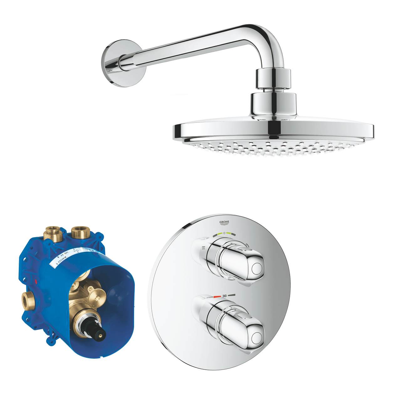 Grohtherm 1000 Perfect shower set with Euphoria Cosmopolitan 180 ...