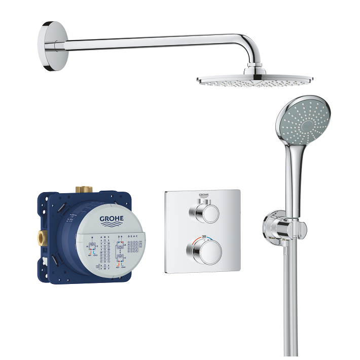 Grohtherm Duschsystem Unterputz mit Rainshower Cosmopolitan 210 | GROHE