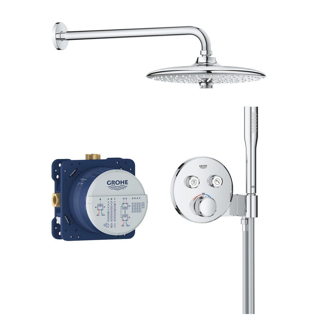 Grohtherm SmartControl Pack douche encastrée avec Euphoria 260 | GROHE