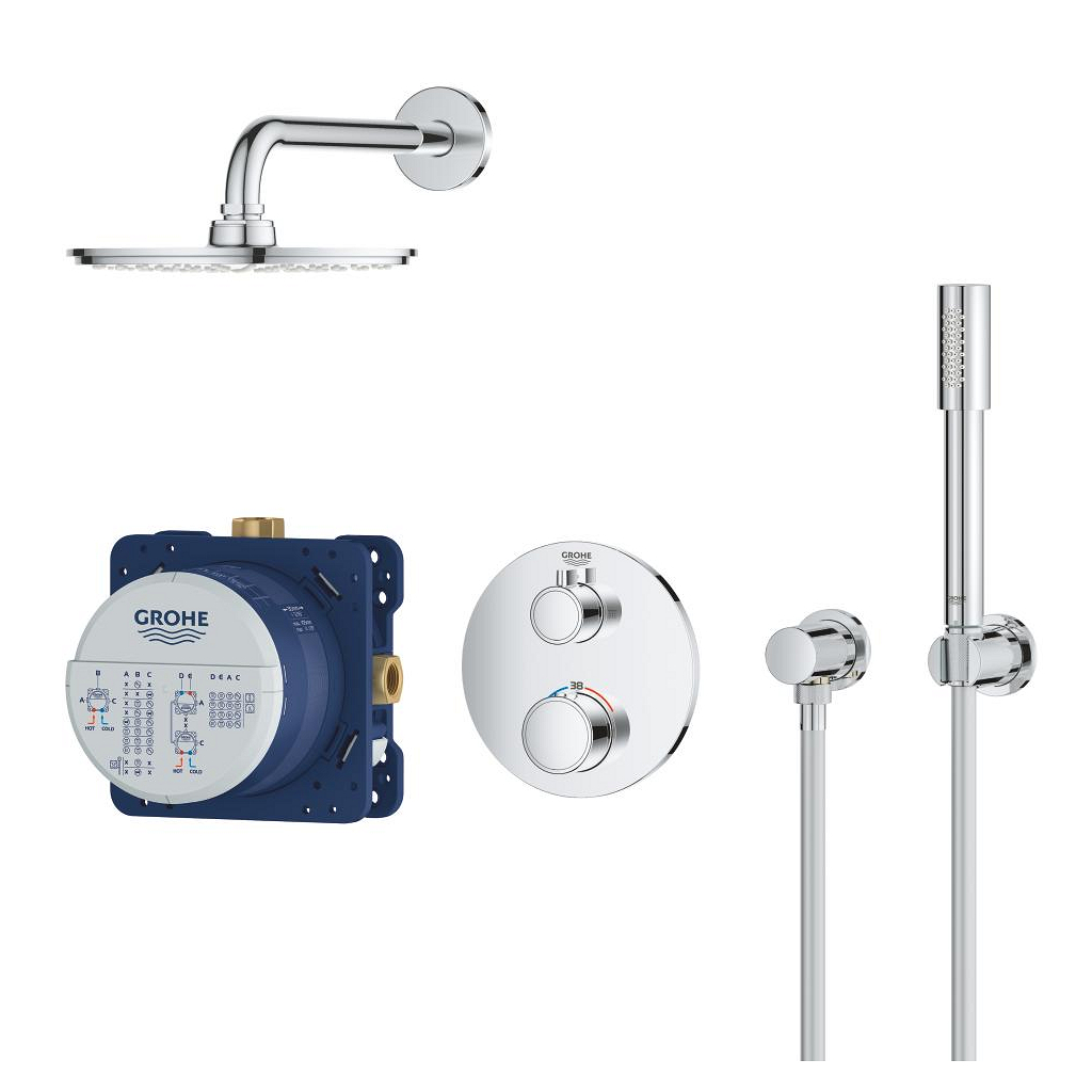 Grohtherm Perfect shower set with Rainshower Cosmopolitan 210 | GROHE