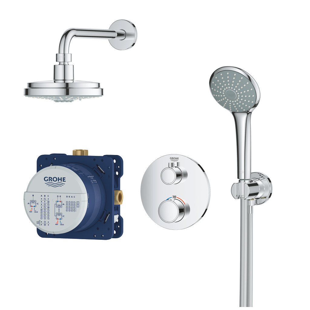 Grohtherm Perfect shower set with Rainshower Cosmopolitan 160 | GROHE