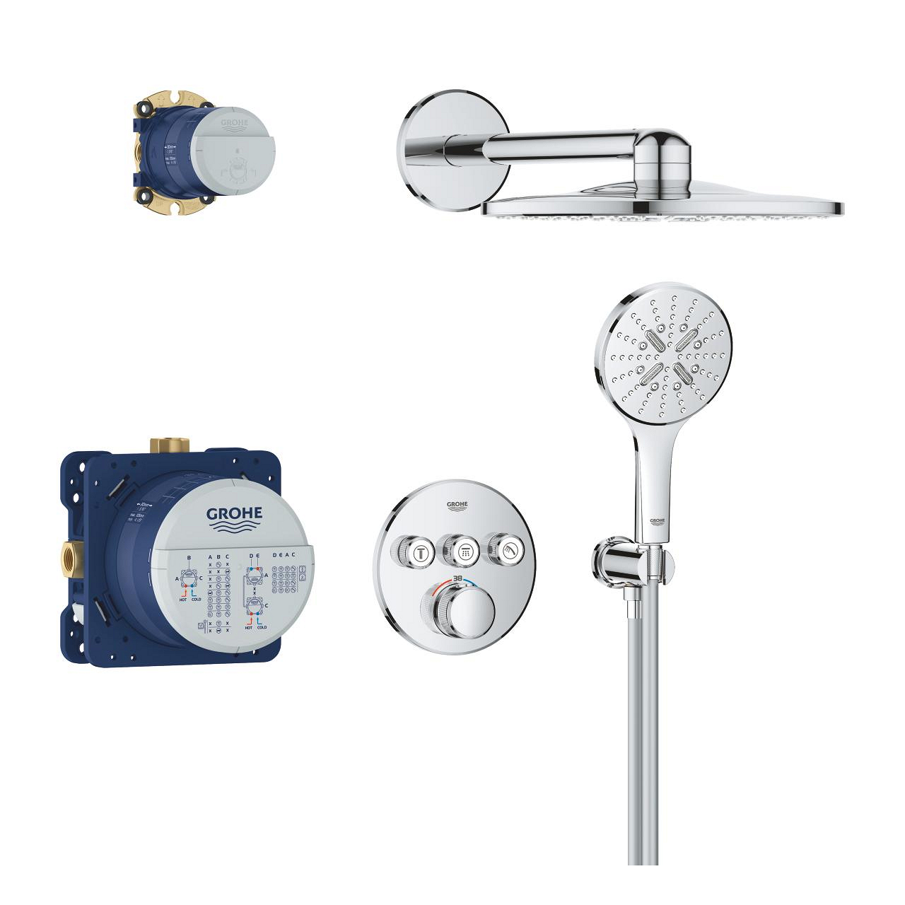 Grohtherm SmartControl Podtynkowy zestaw prysznicowy z deszczownicą Rainshower SmartActive 310 ...