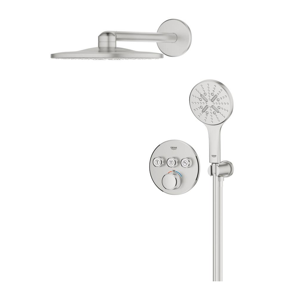 Grohtherm SmartControl Concealed shower system with Rainshower ...