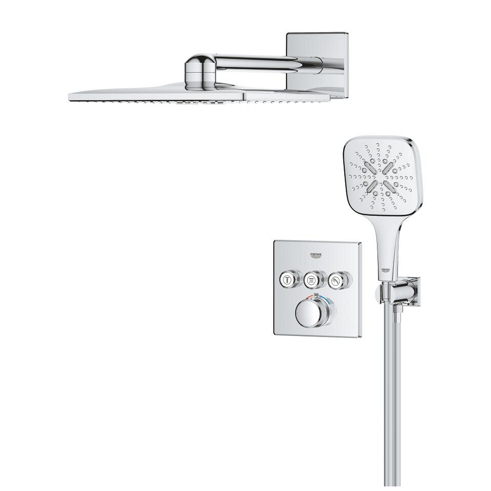 Grohtherm SmartControl Concealed shower system with Rainshower ...