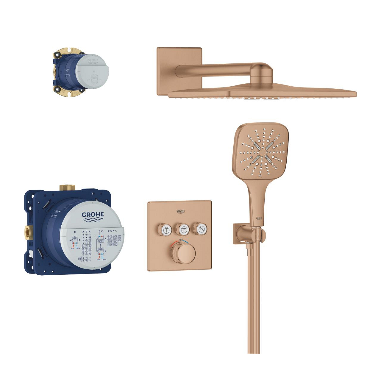 Grohtherm SmartControl Podtynkowy zestaw prysznicowy z deszczownicą Rainshower SmartActive 310 ...