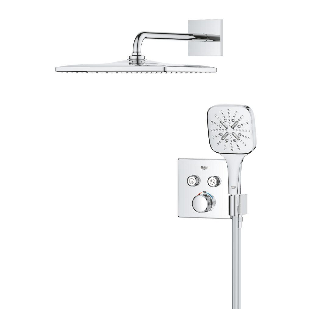 Grohtherm SmartControl Podtynkowy zestaw prysznicowy z deszczownicą Rainshower Mono 310 Cube | GROHE