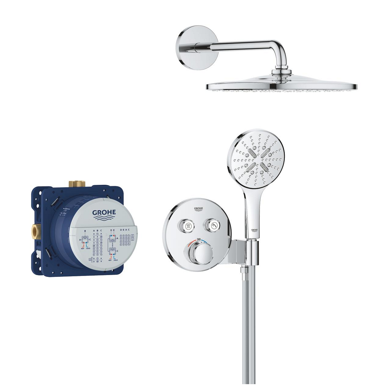 Grohtherm SmartControl Concealed shower system with Rainshower Mono 310 ...