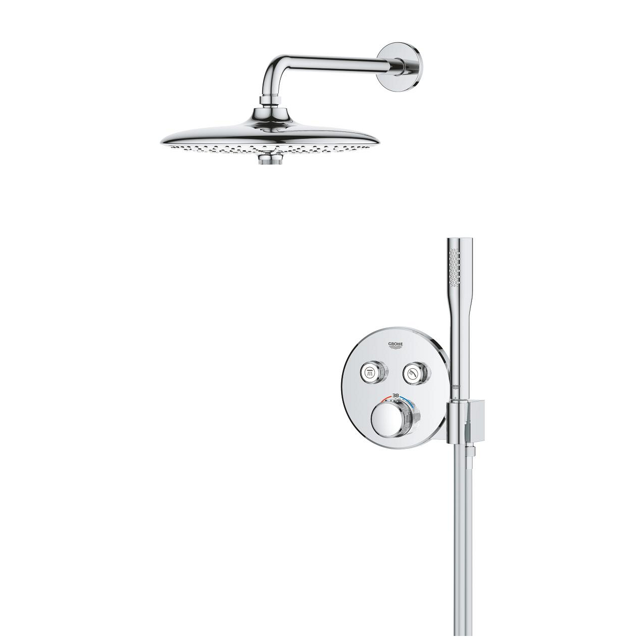 Grohtherm SmartControl Podtynkowy zestaw prysznicowy z deszczownicą Euphoria 260 | GROHE