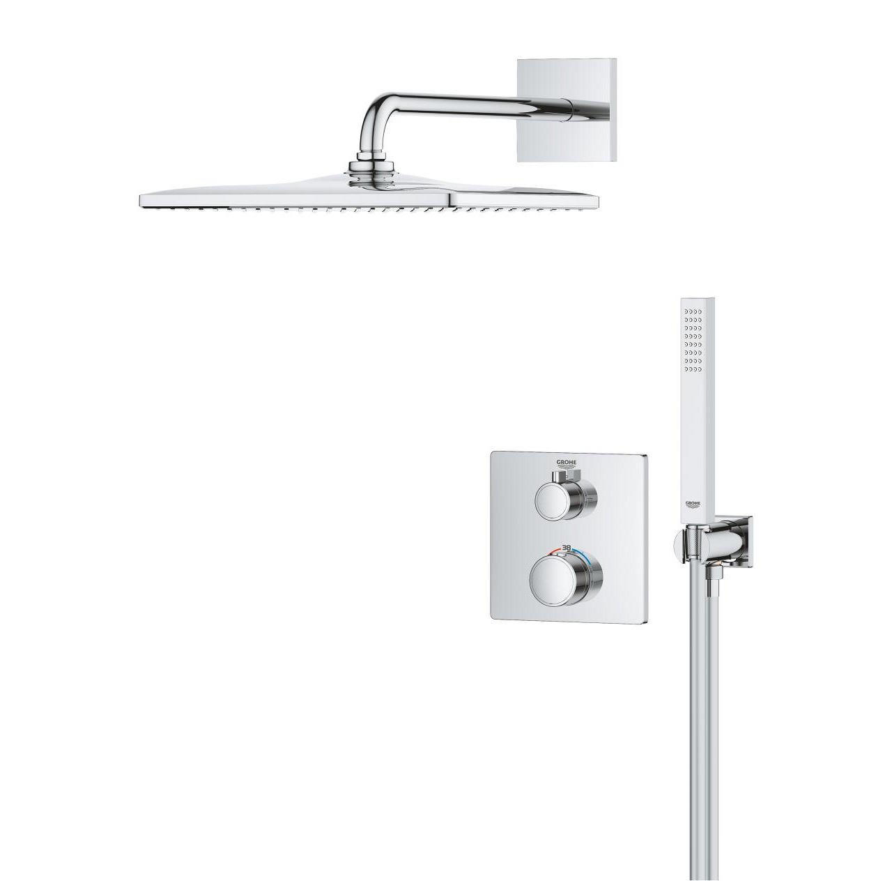 Grohtherm Concealed shower system with Rainshower Mono 310 Cube | GROHE