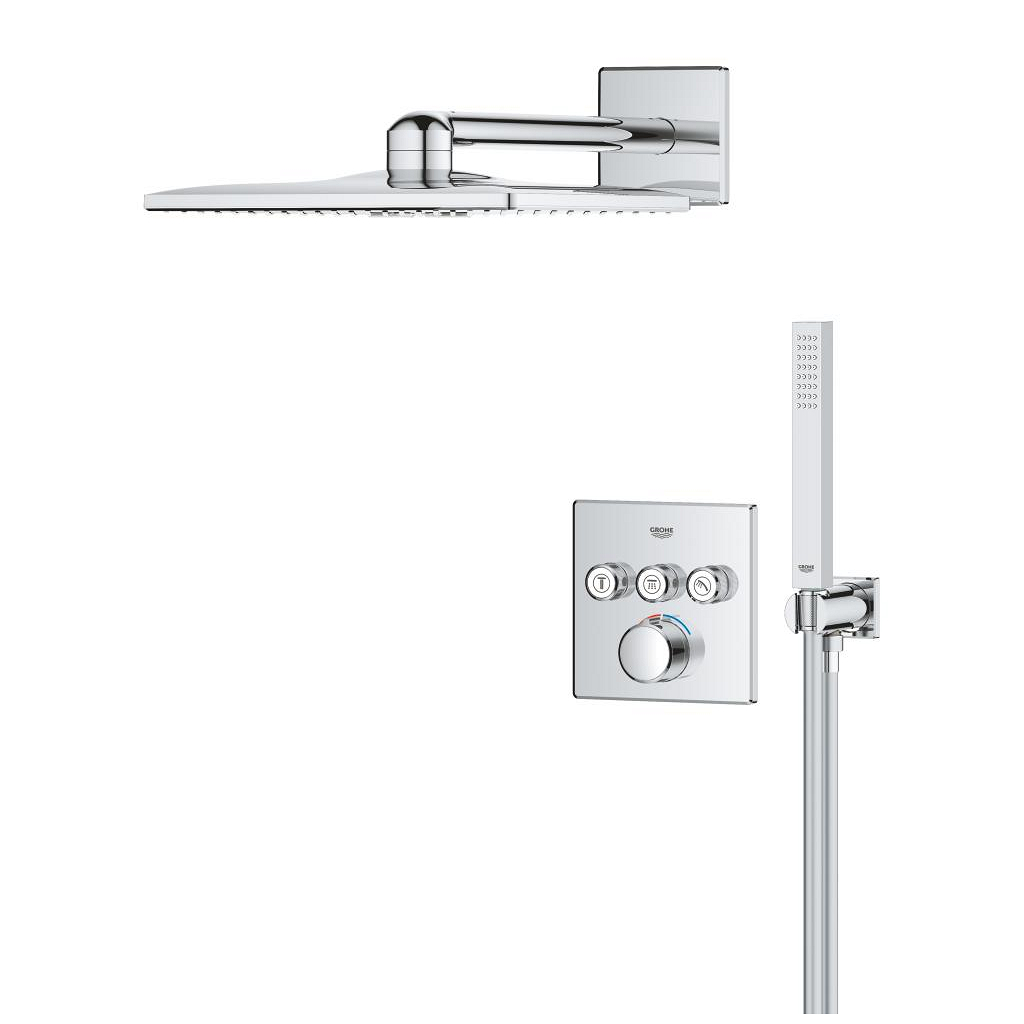 SmartControl Podtynkowy zestaw prysznicowy z deszczownicą Rainshower SmartActive 310 Cube | GROHE