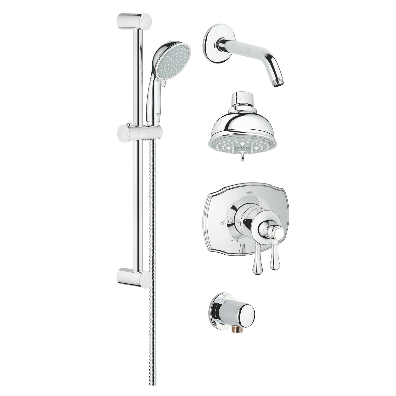 GrohFlex Shower Set Pressure balance valve 1/2″ | GROHE