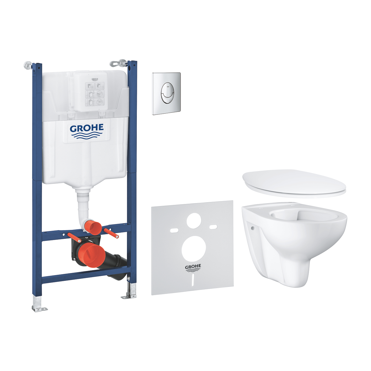 Solido Set 5 in 1 con Bau ceramica per WC, altezza di installazione 1 ...