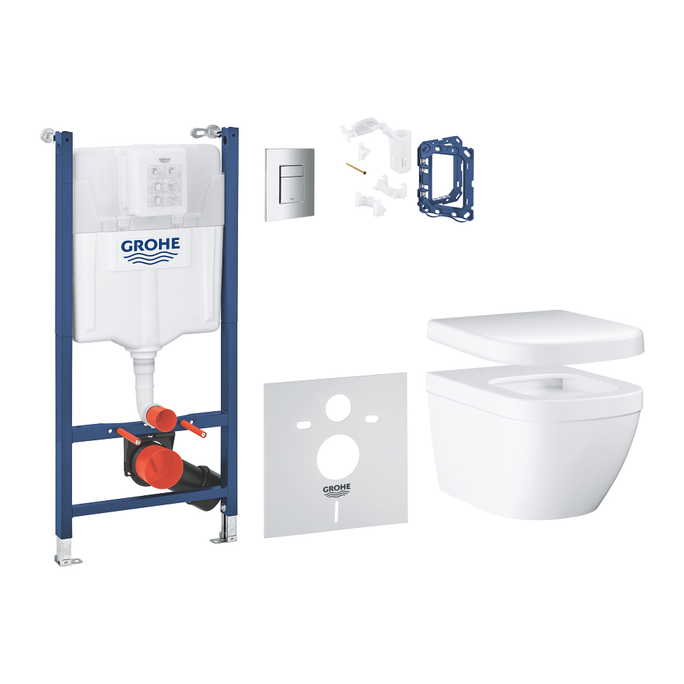 Solido 6-in-1 Set mit Euro Keramik für WC, 1,13 m Bauhöhe mit GROHE Fresh | GROHE