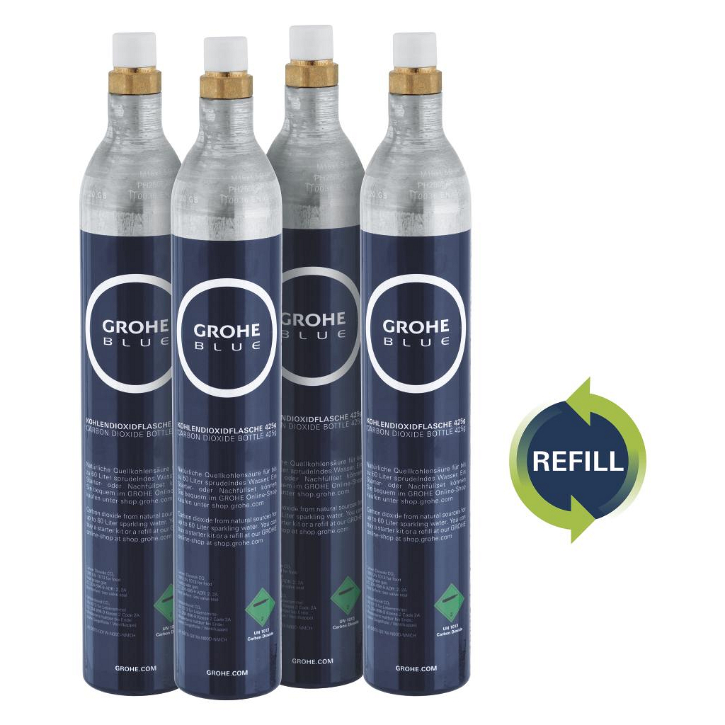 GROHE Blue Refill 425 g CO₂ bottles (4 pieces) | GROHE