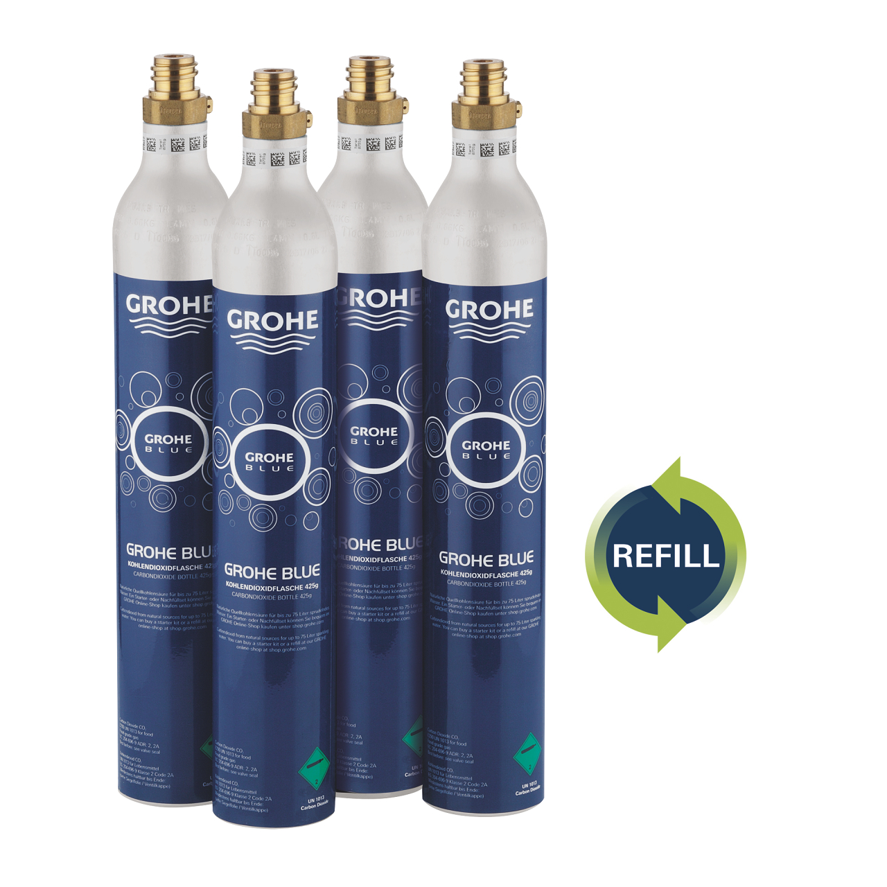 GROHE Blue Remplissage de 4 bouteilles CO2 de 425 g | GROHE Belgique sa