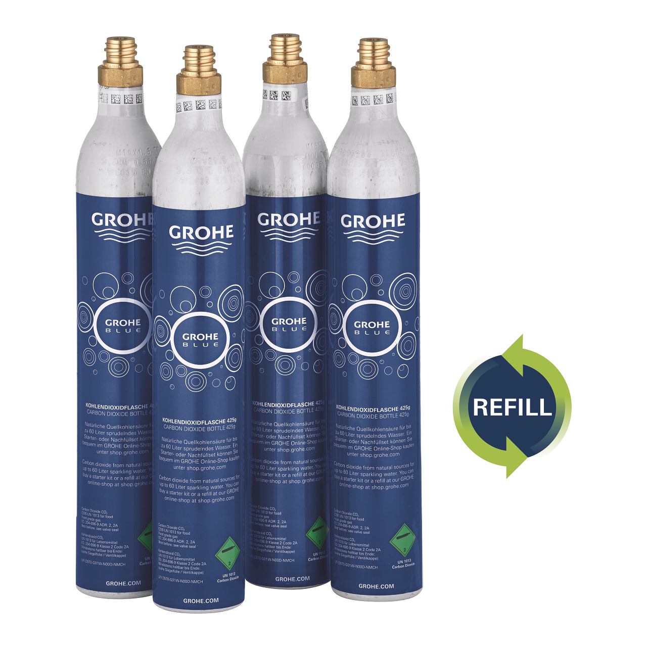 GROHE Blue Refill 425 g CO₂ bottles (4 pieces) | GROHE
