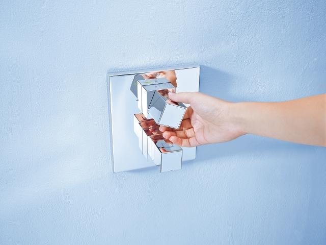 Grohtherm Cube Safety shower mixer for 2 outlets with integrated shut ...