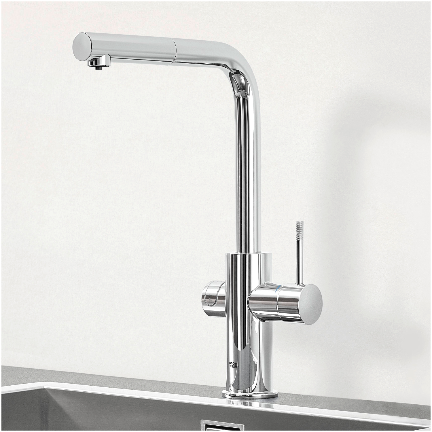 GROHE Blue Professional L-uitloop kit met uittrekbare mousseur | GROHE