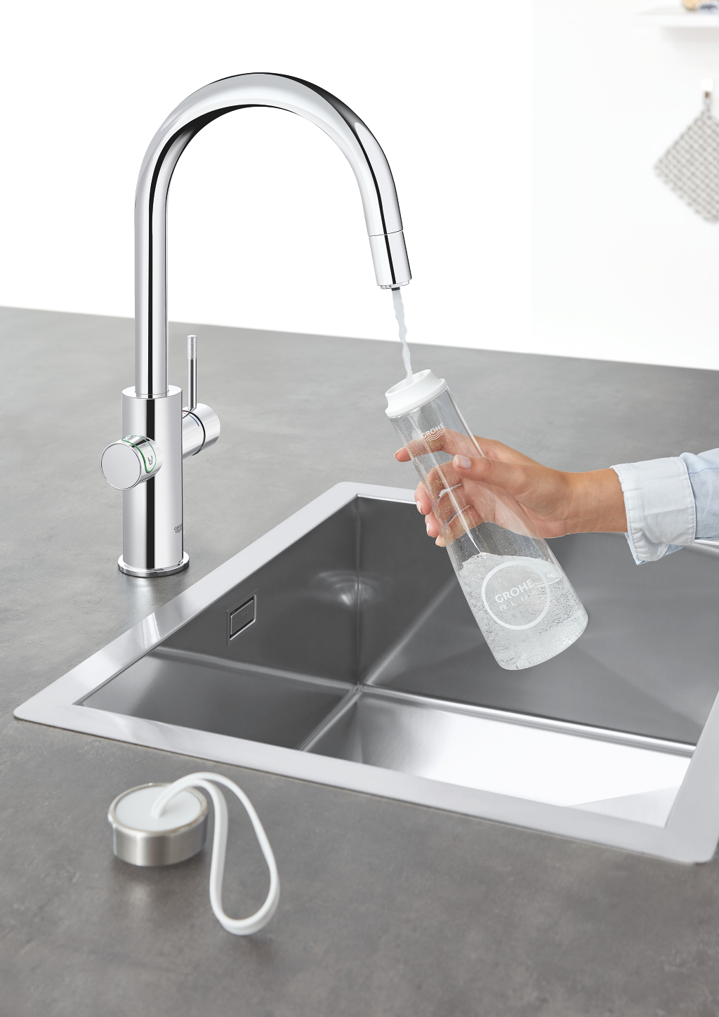 GROHE Blue Home C-spout starter kit with pull-out mousseur | GROHE
