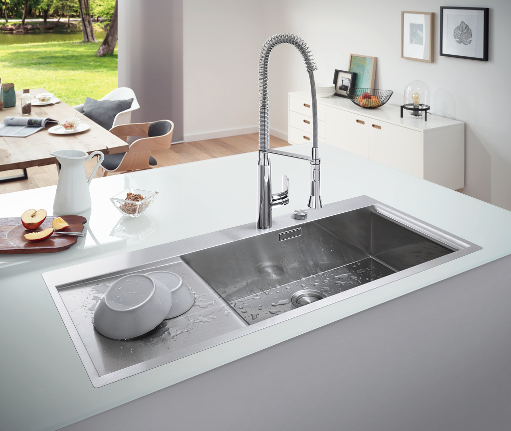 K1000 Stainless steel sink with drainer | GROHE